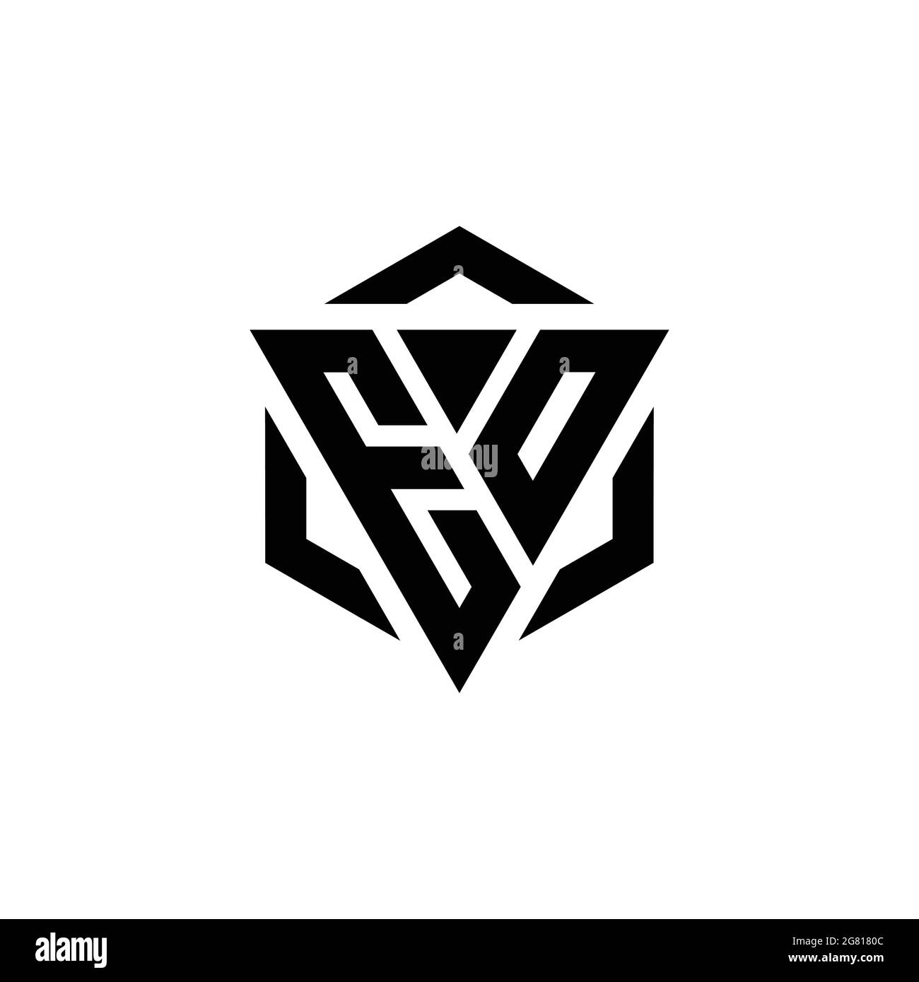EO Logo monogram with triangle and hexagon modern design template ...