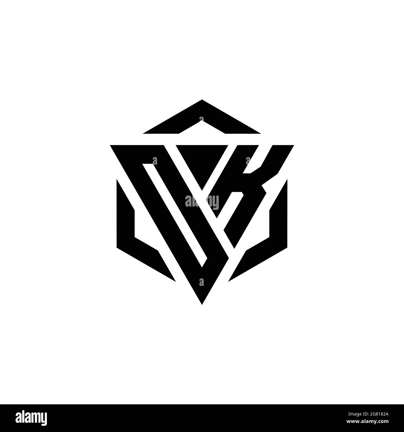 OK Logo monogram with triangle and hexagon modern design template ...