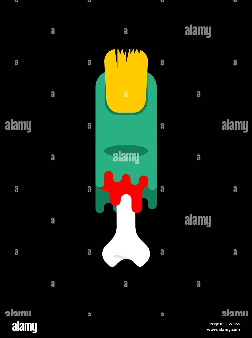 Zombie finger isolated. Green finger and bone Stock Vector Image & Art ...