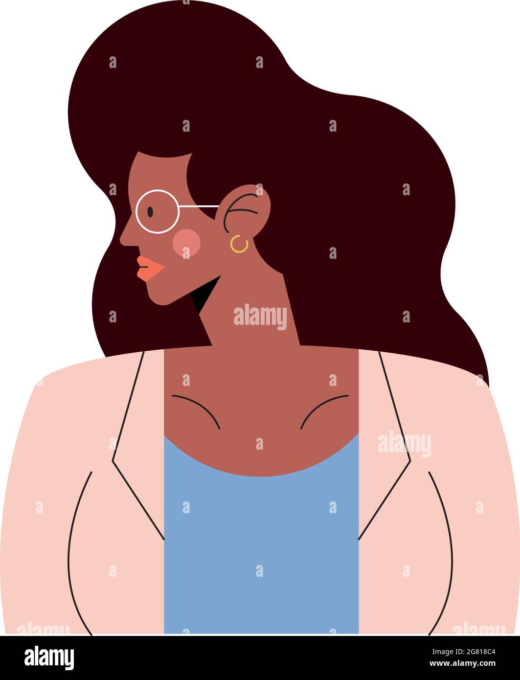 brunette race woman profile character Stock Vector Image & Art - Alamy