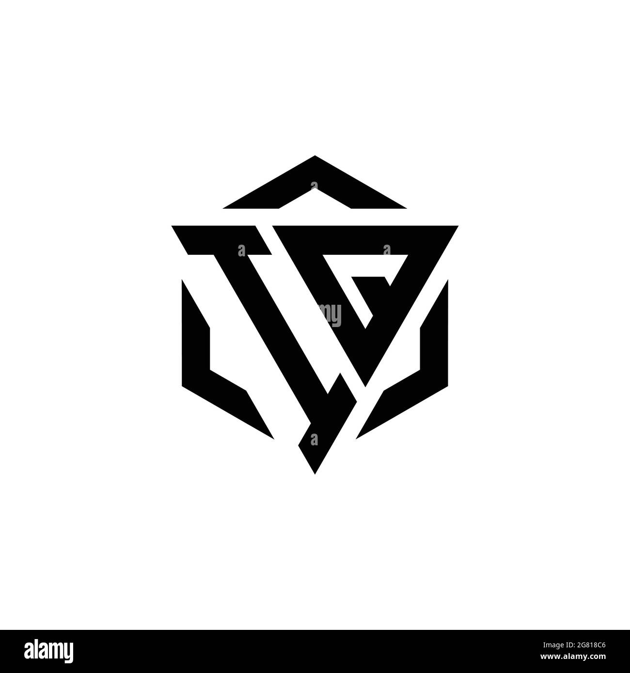 IQ Logo monogram with triangle and hexagon modern design template ...