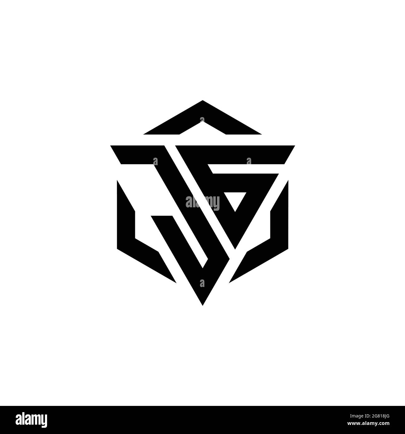 JG Logo monogram with triangle and hexagon modern design template ...