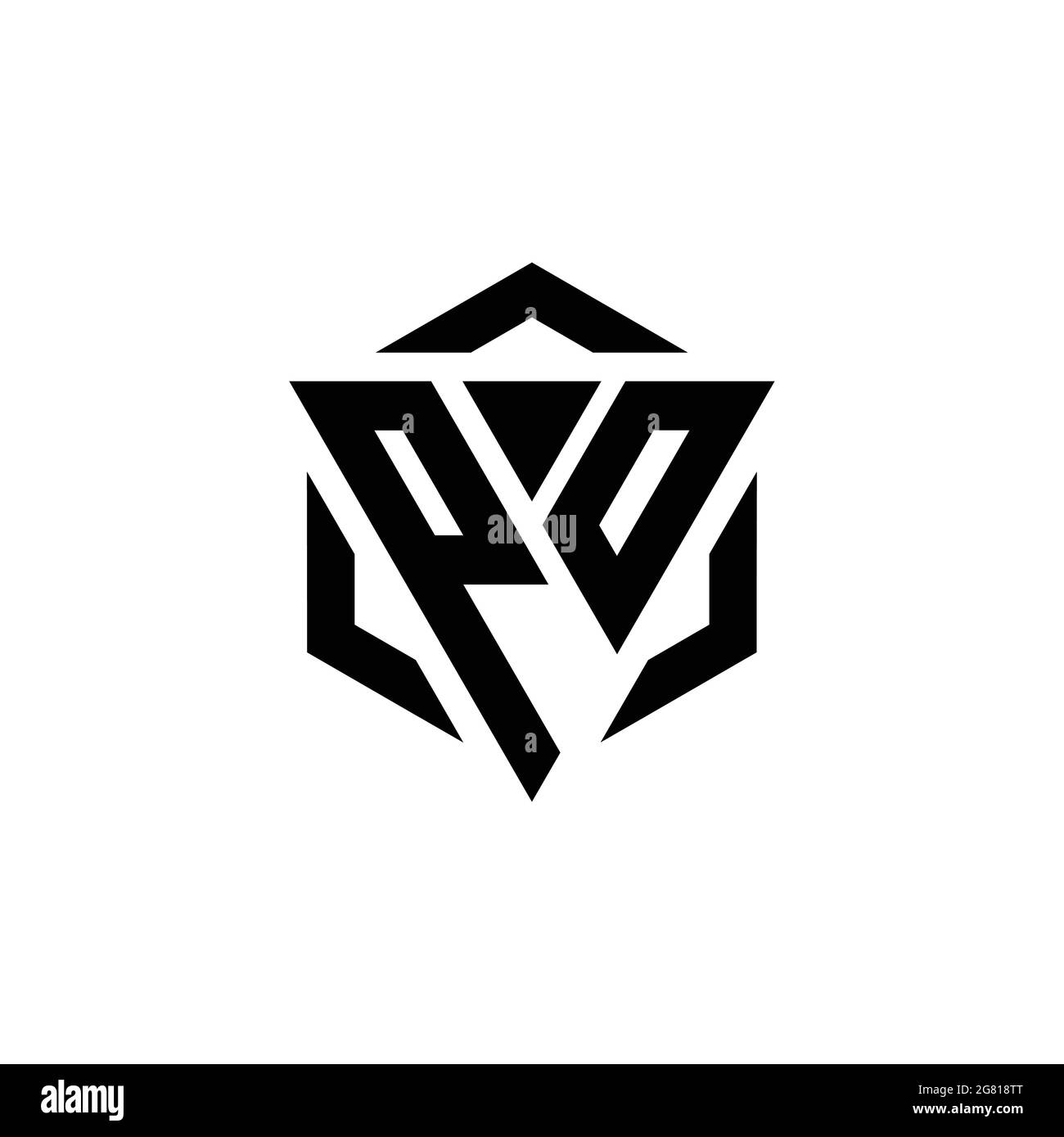 PO Logo monogram with triangle and hexagon modern design template isolated on white background ...