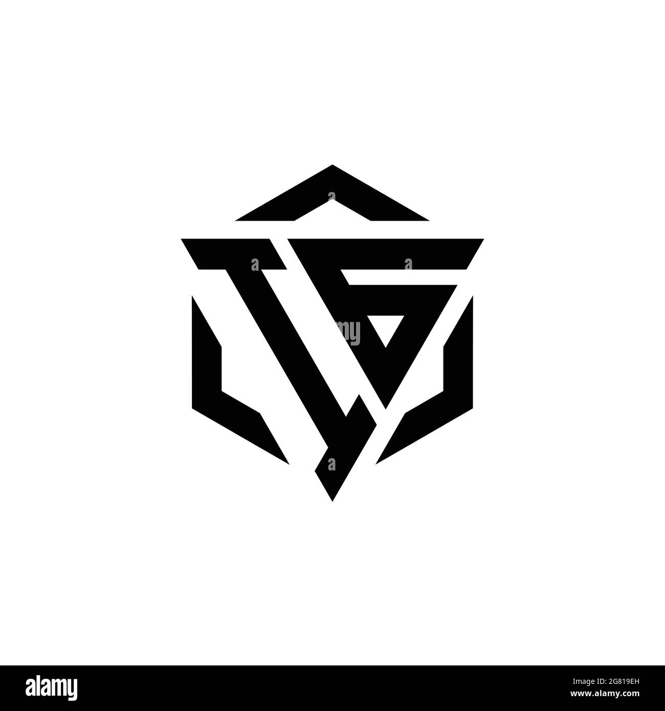 IG Logo monogram with triangle and hexagon modern design template ...