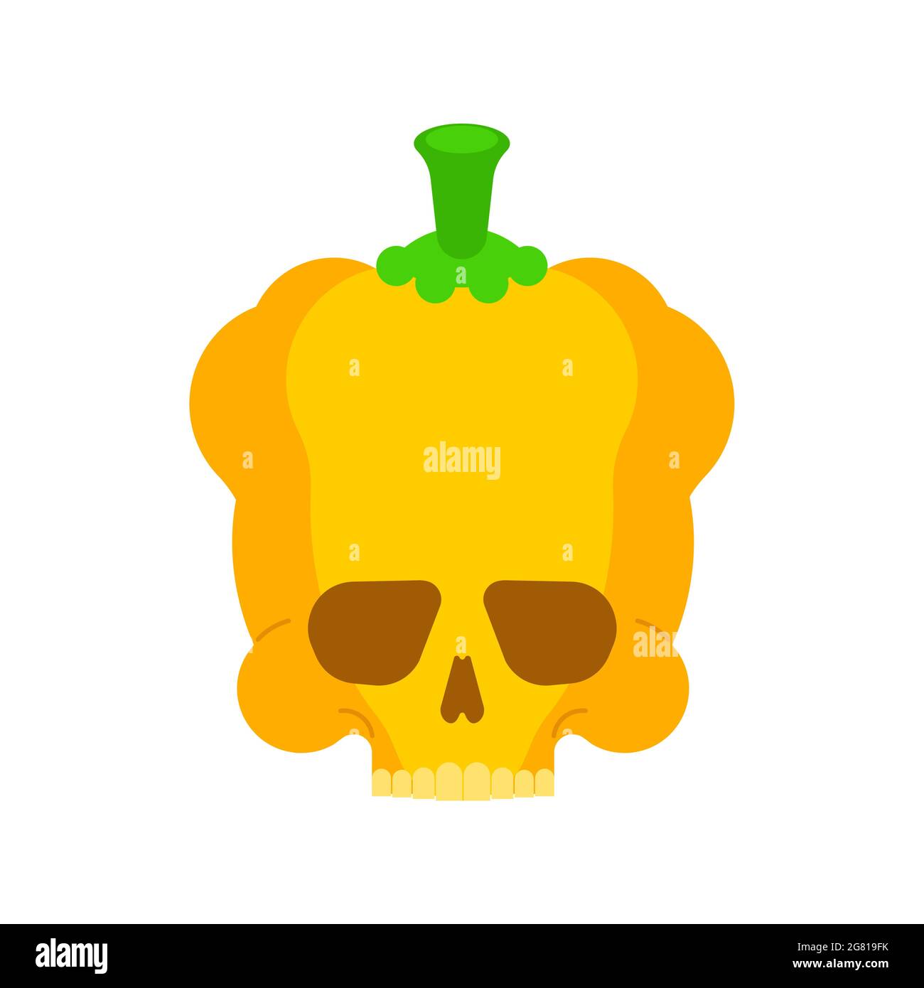 Skull Bell pepper isolated. Deadly scary vegetable vector illustration ...