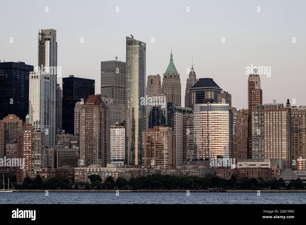 New York, New York - September 11, 2020: A view of the skyscrapers of ...