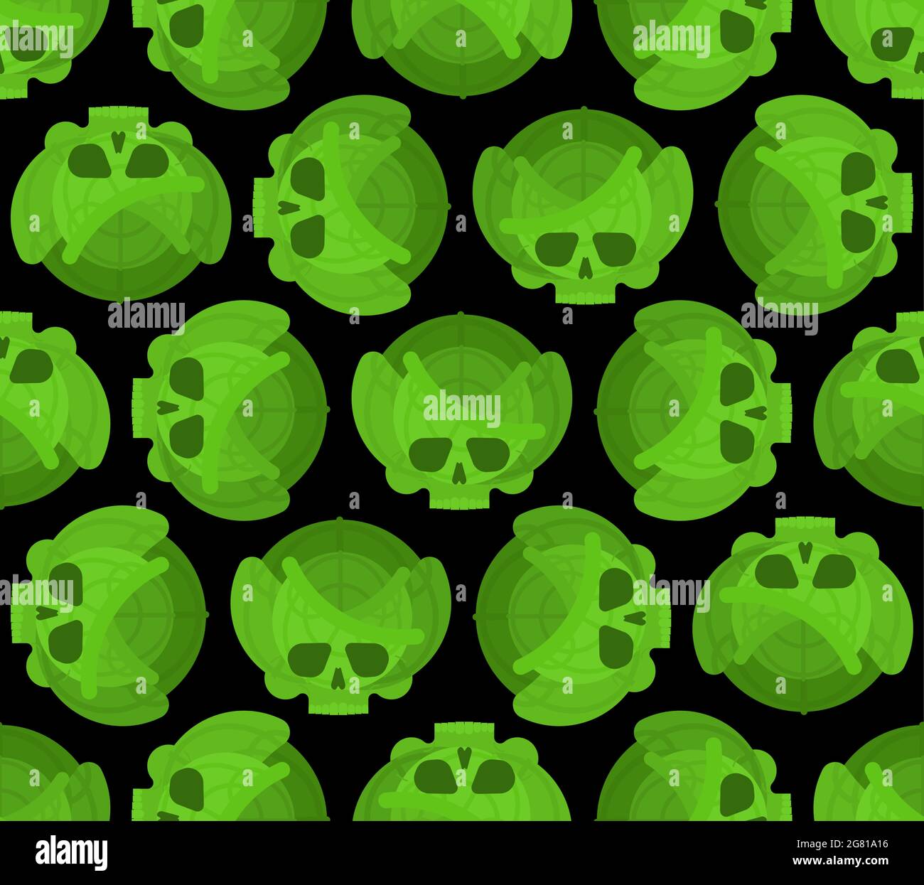 Cabbage skull pattern seamless. skeleton Deadly scary vegetable ...