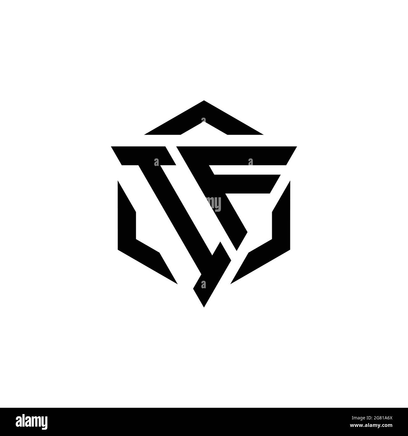 IF Logo monogram with triangle and hexagon modern design template ...