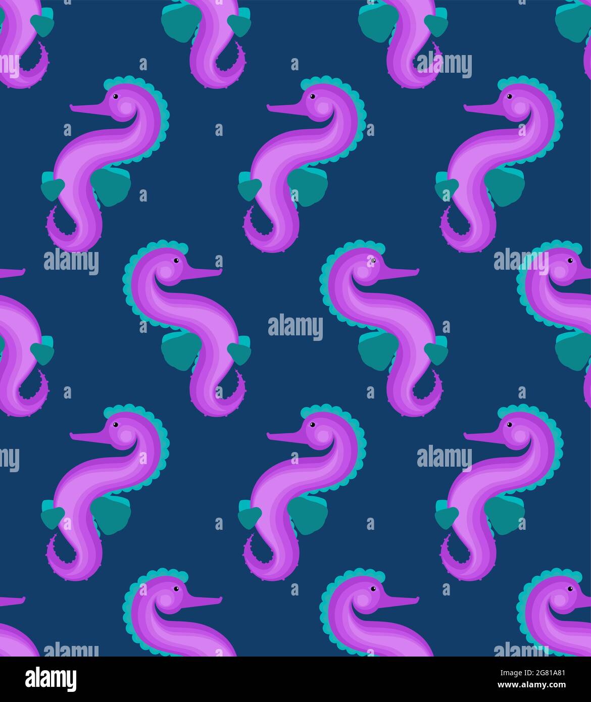 SeaHorse pattern seamless. Sea Horse vector background. Sea animal ...