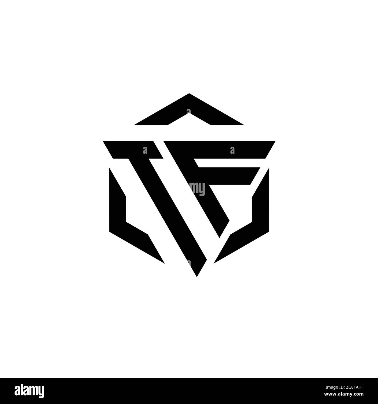 TF Logo monogram with triangle and hexagon modern design template ...