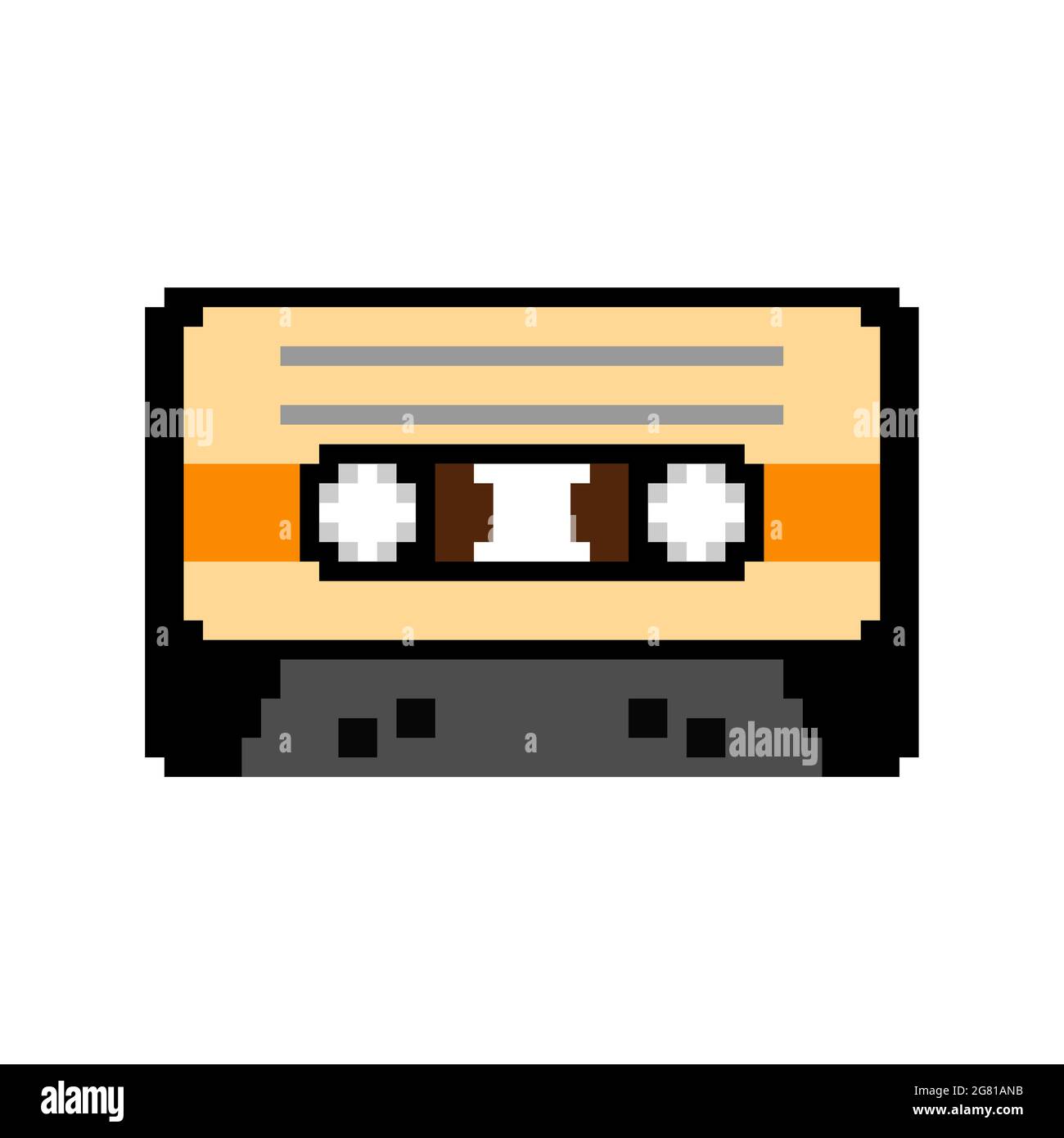 Retro cassette pixel art for tape recorder. Boombox cassette 8 bit ...