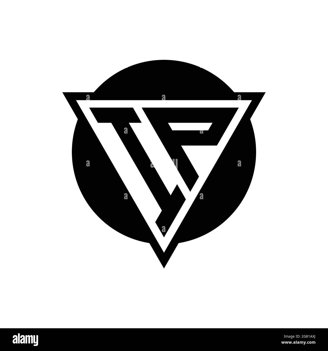 IP logo with negative space triangle and circle shape design template ...