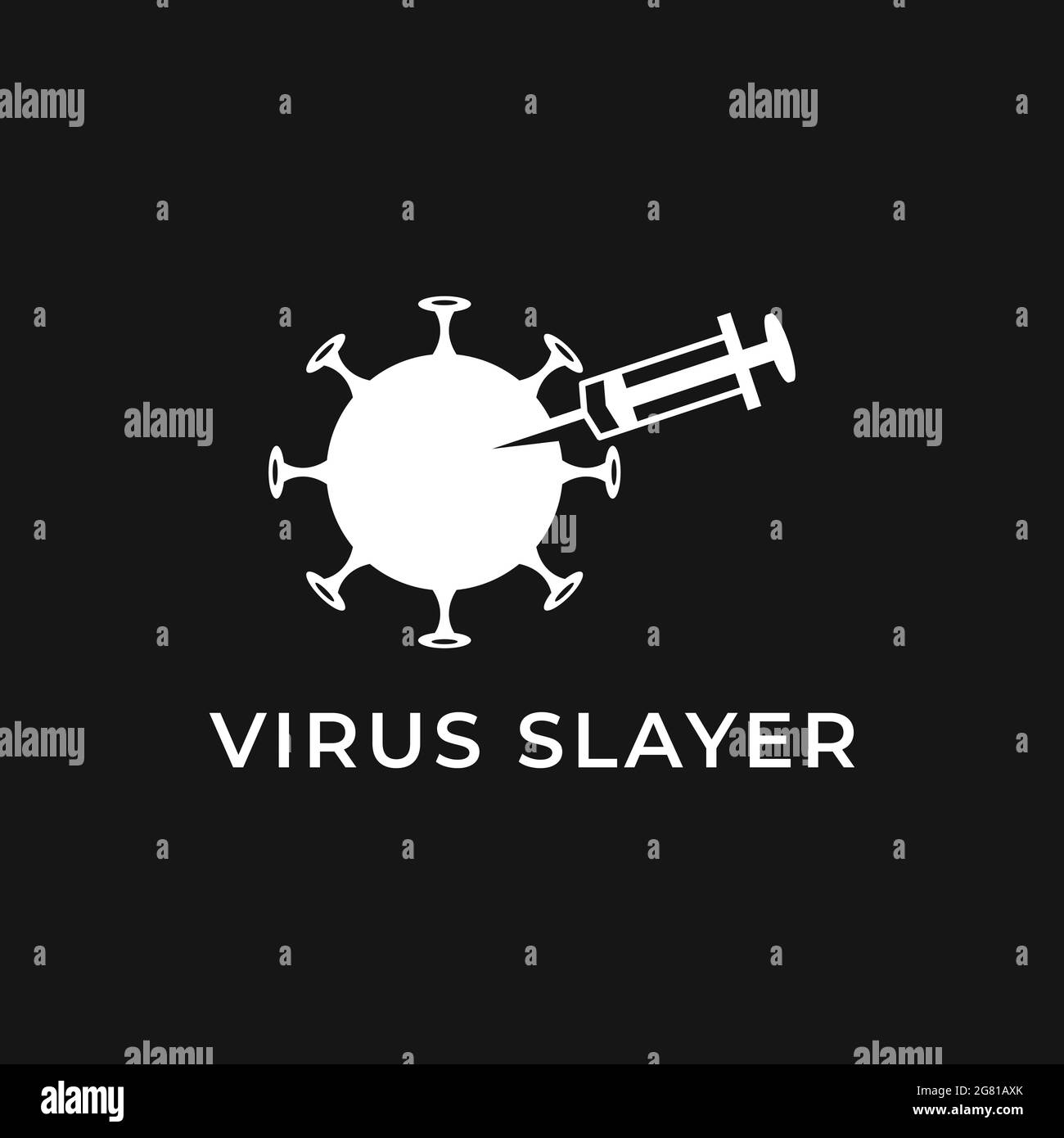 Virus sars icon in glyph style, with vacine injection, solid color ...