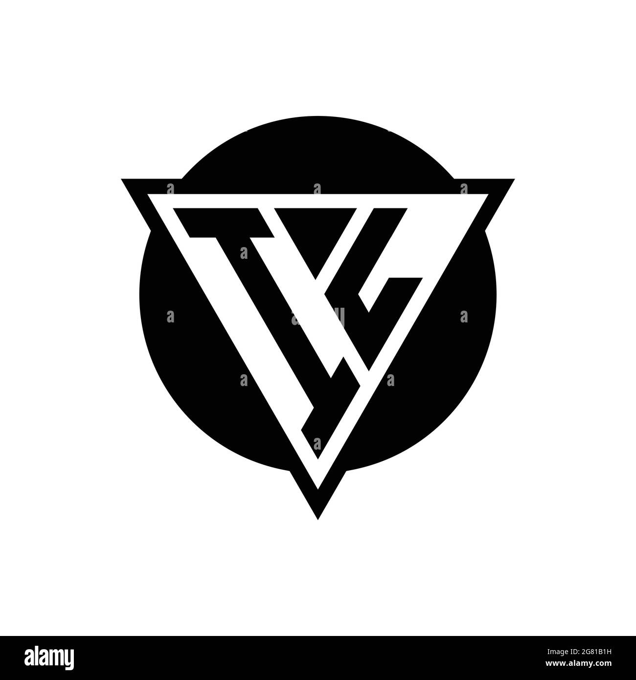 IL logo with negative space triangle and circle shape design template ...