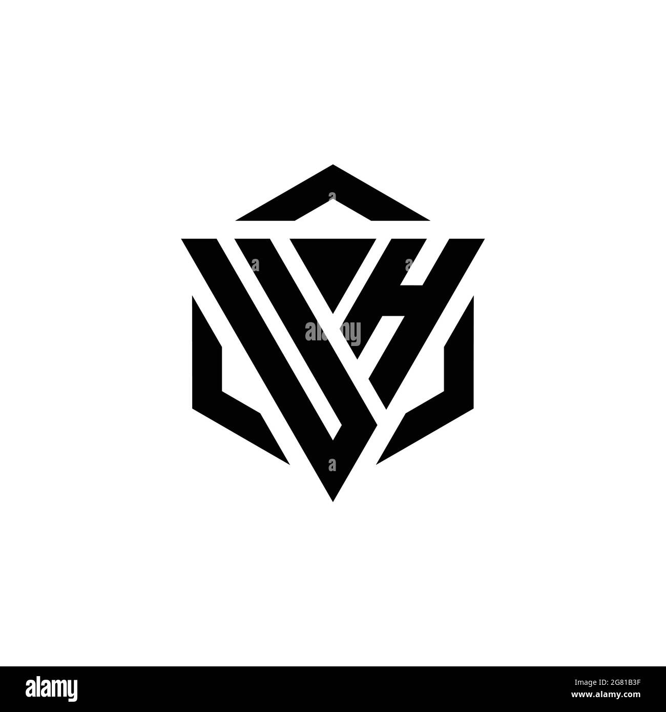 UH Logo monogram with triangle and hexagon modern design template ...