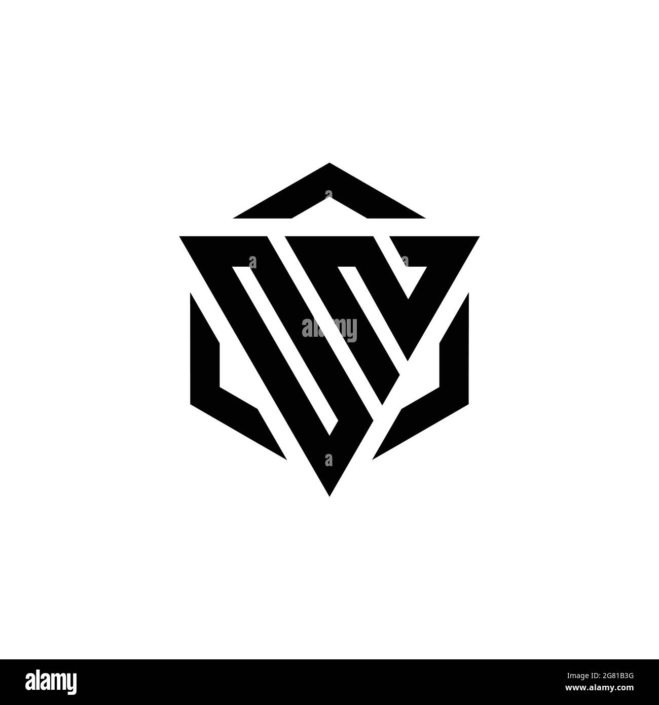 ON Logo monogram with triangle and hexagon modern design template ...
