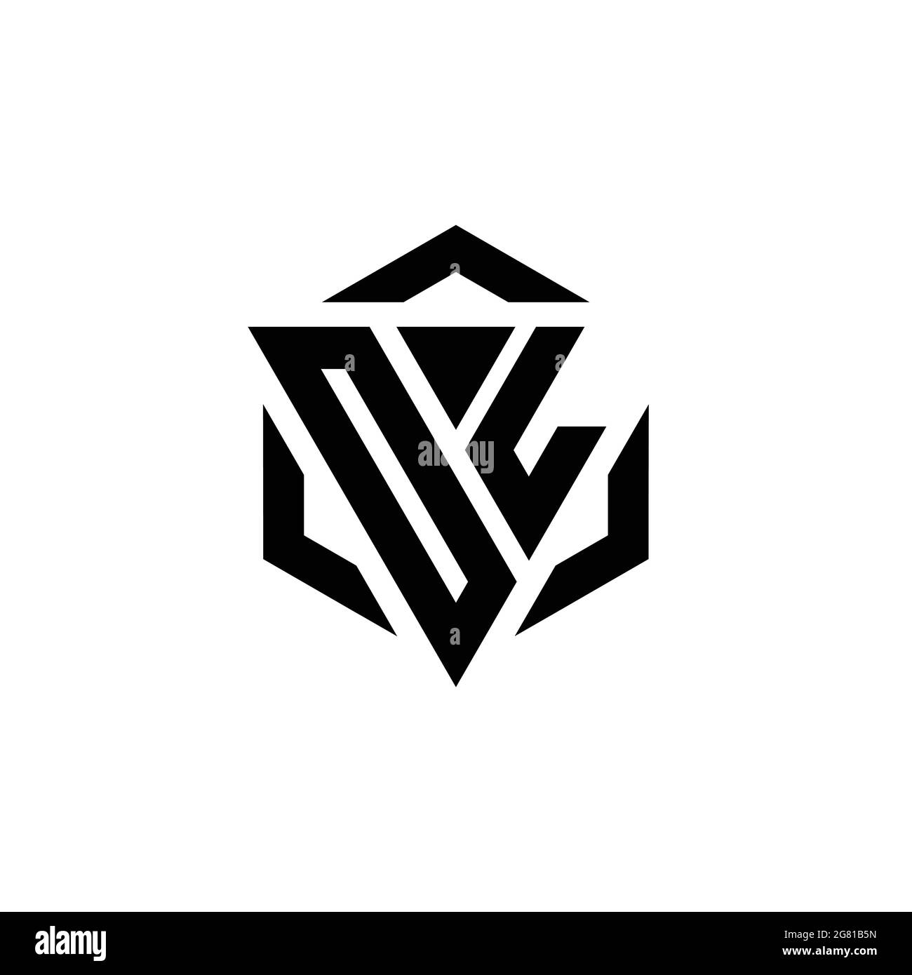 OL Logo monogram with triangle and hexagon modern design template ...