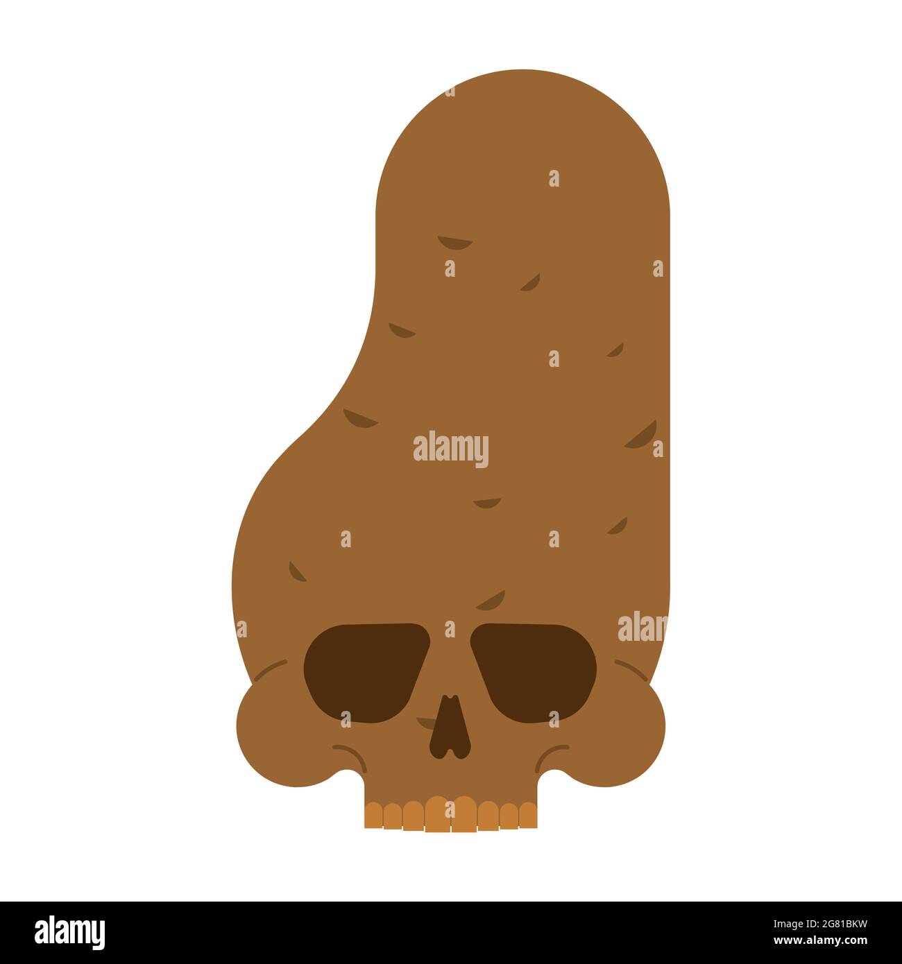 Skull Potato isolated. potatoes skeleton. Deadly scary vegetable vector ...