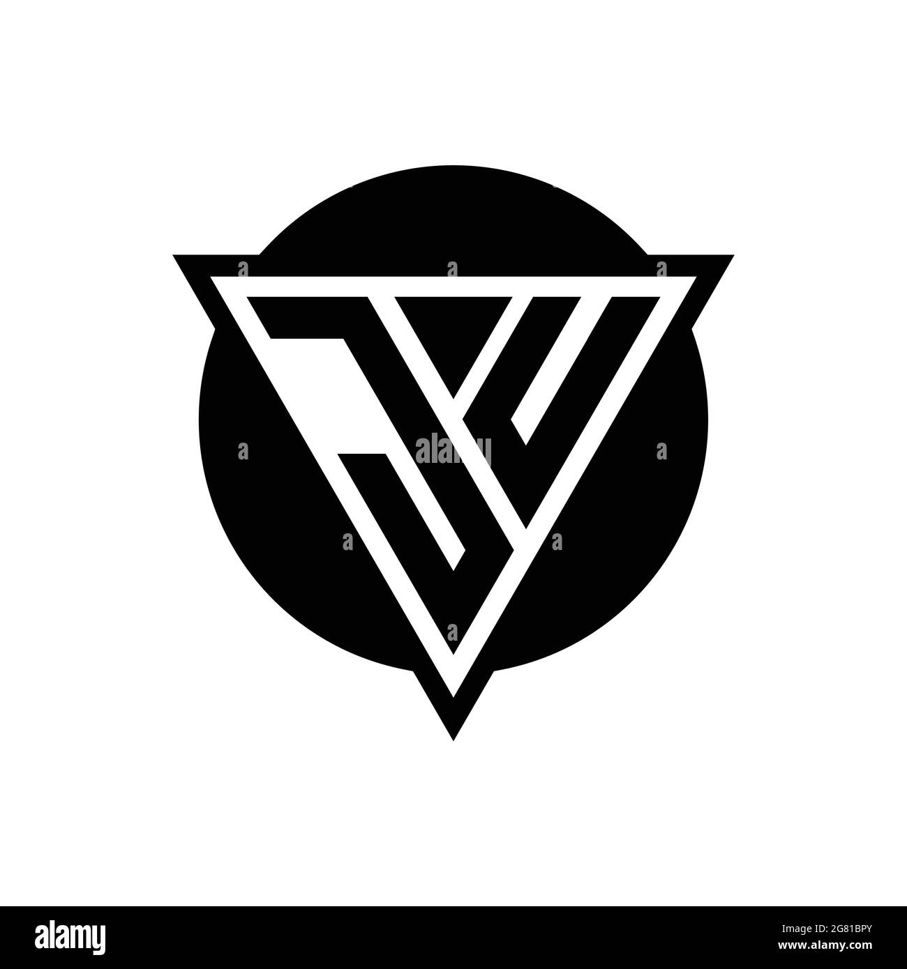 JU logo with negative space triangle and circle shape design template ...
