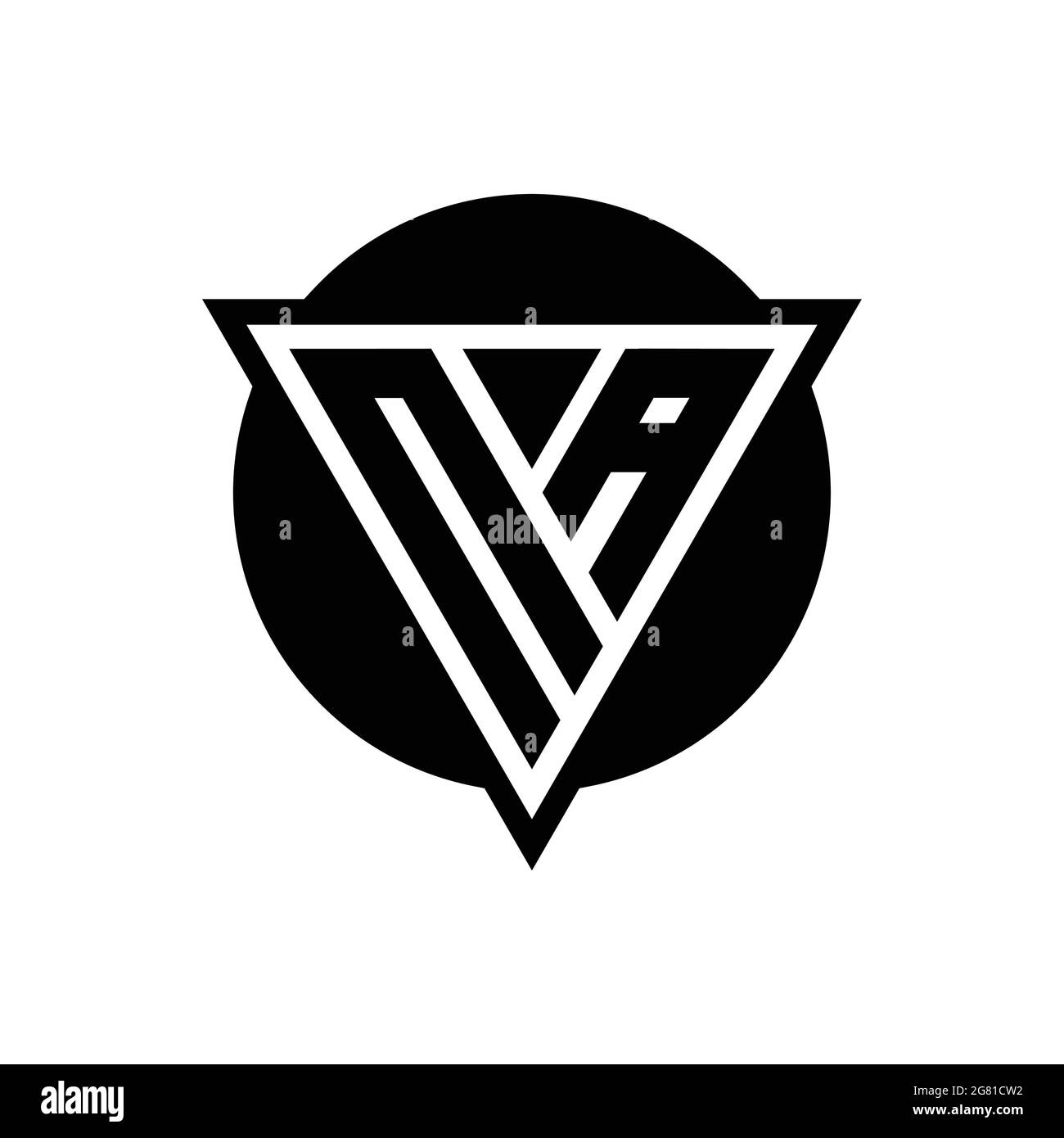 NA logo with negative space triangle and circle shape design template ...
