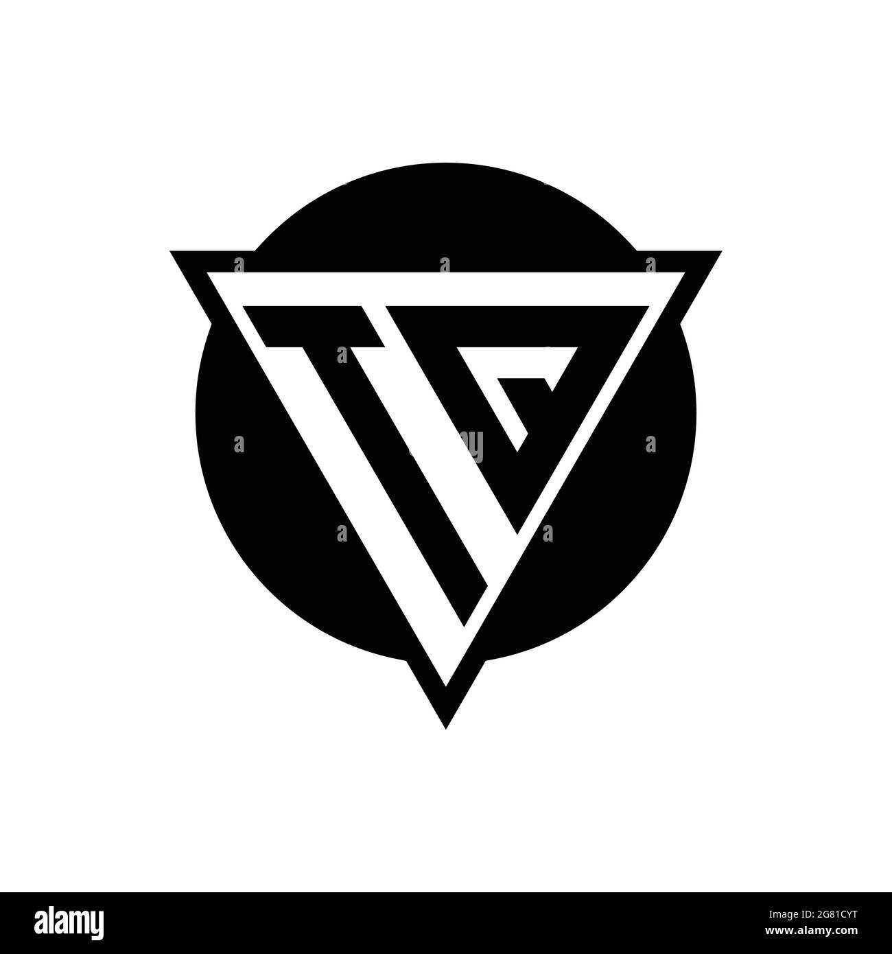 TQ logo with negative space triangle and circle shape design template ...