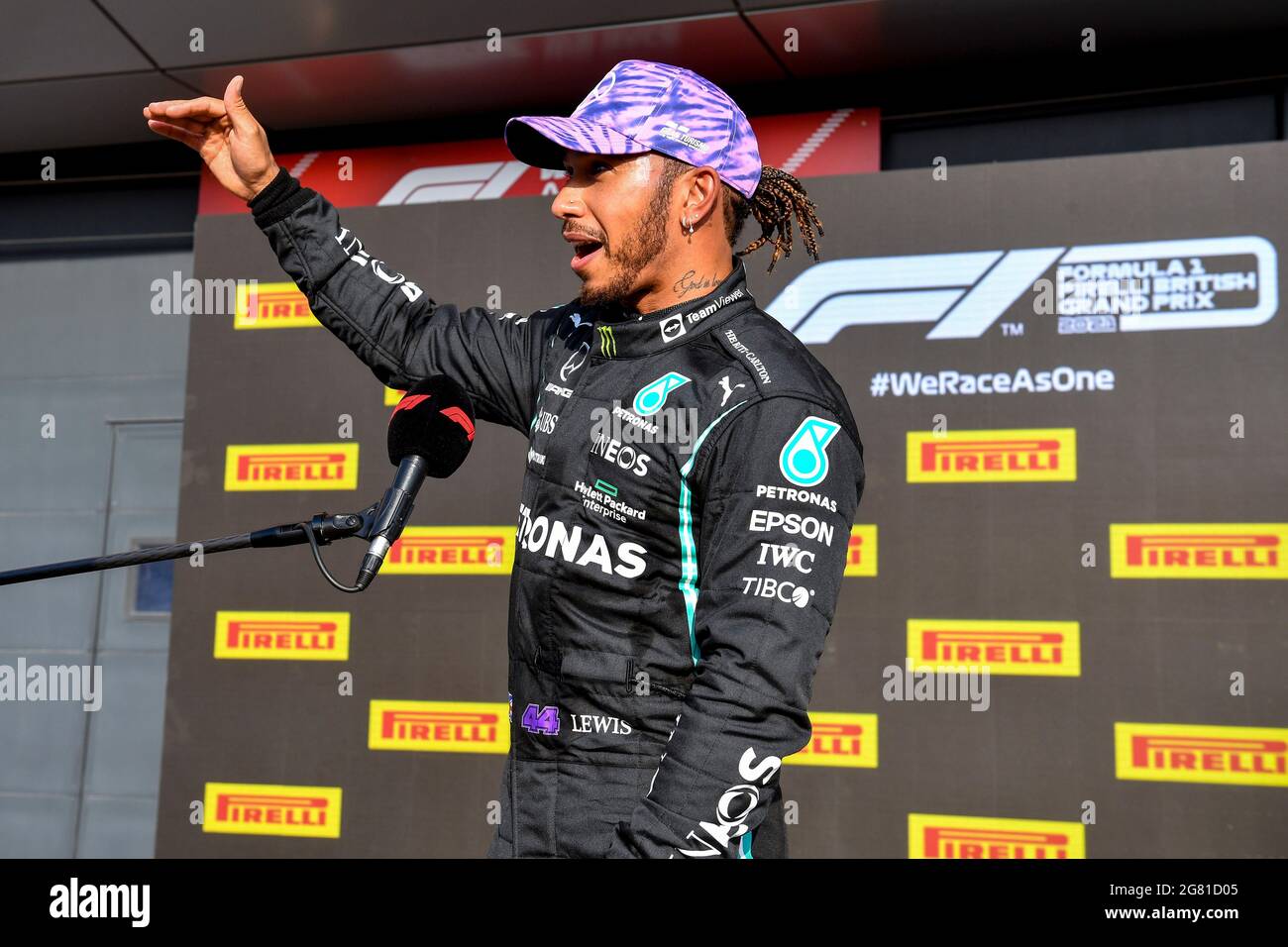Silverstone, UK. 16th July, 2021. Lewis Hamilton (GBR) Mercedes AMG F1 ...