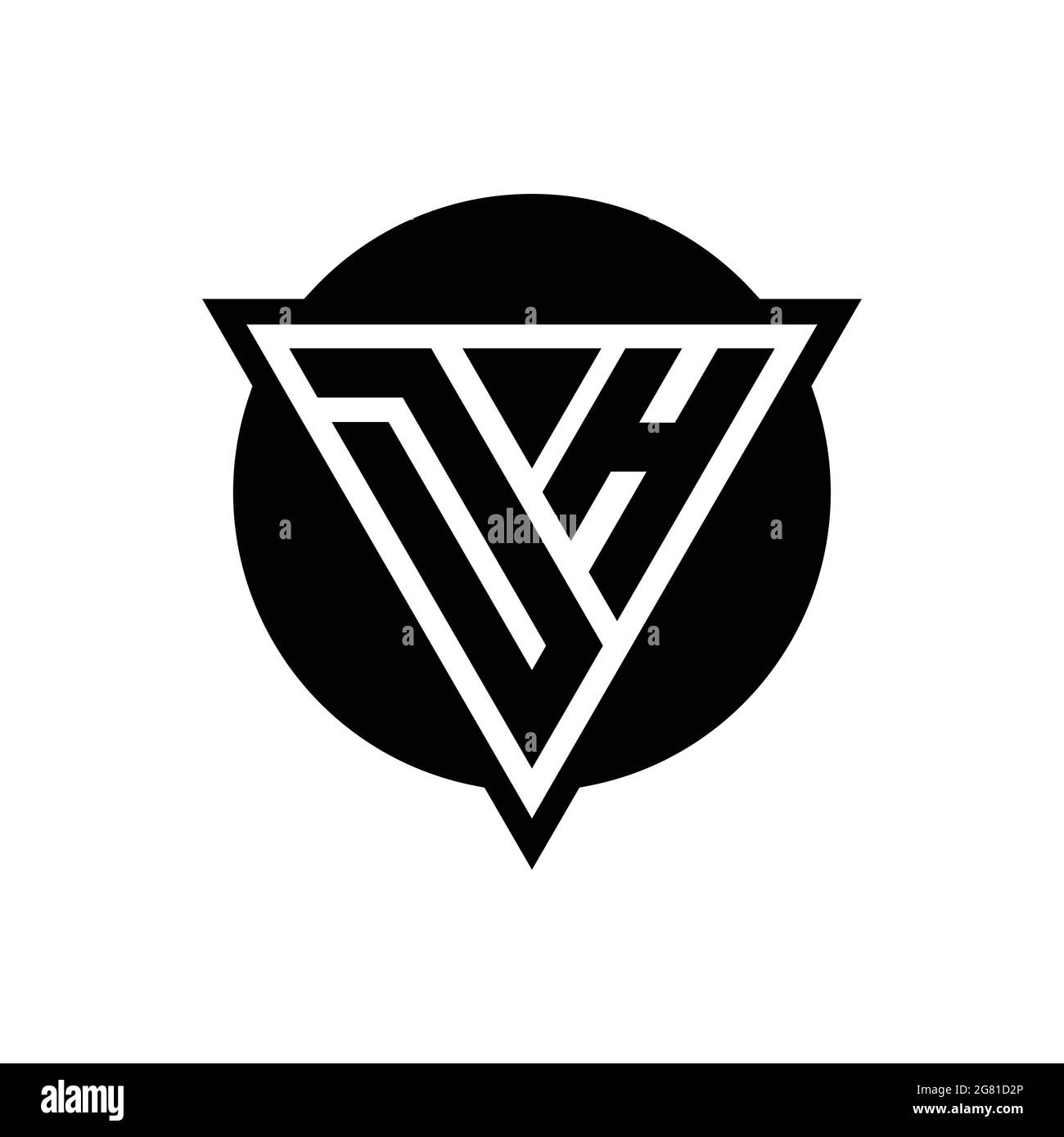 DH logo with negative space triangle and circle shape design template ...
