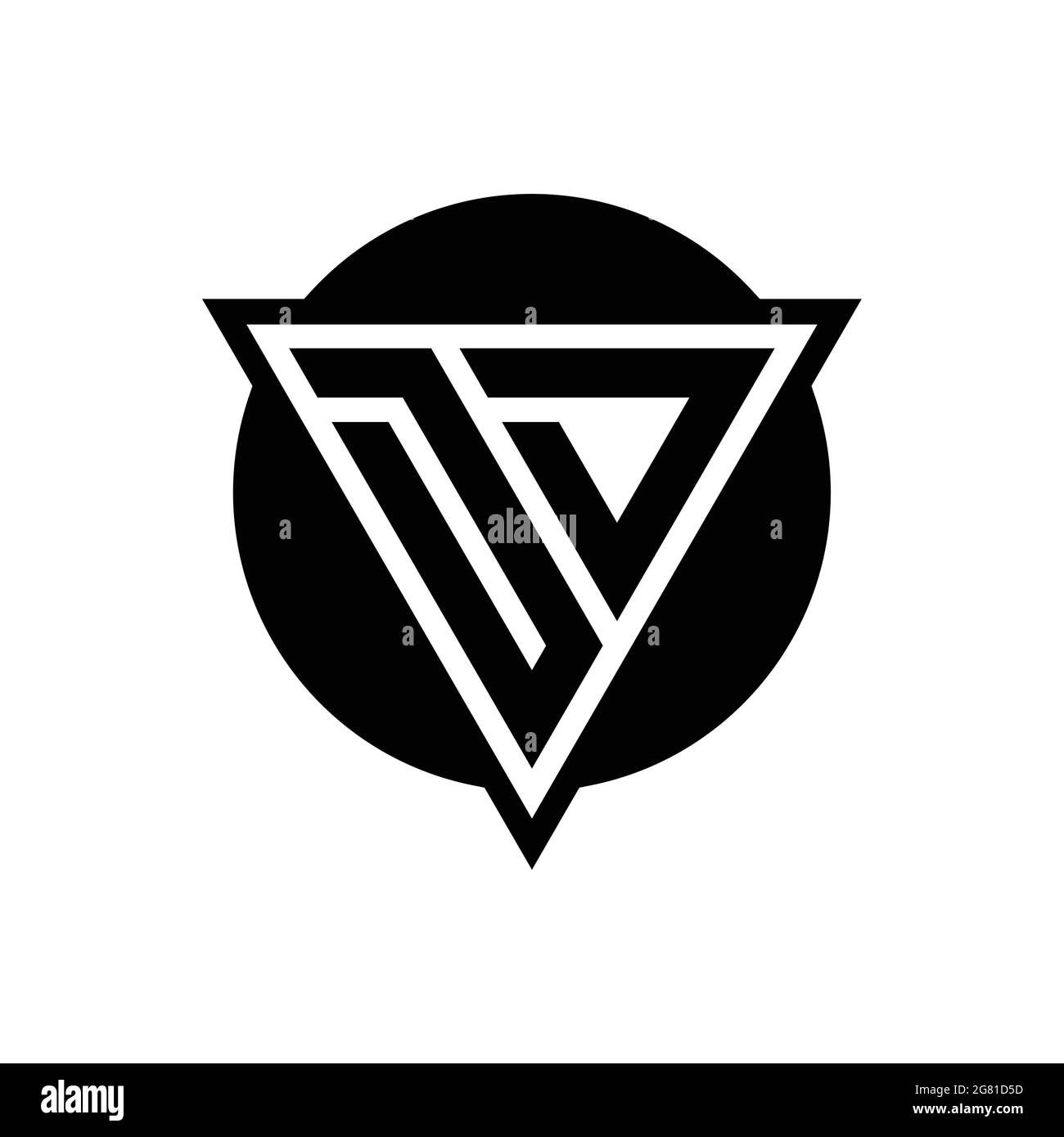 DD logo with negative space triangle and circle shape design template ...