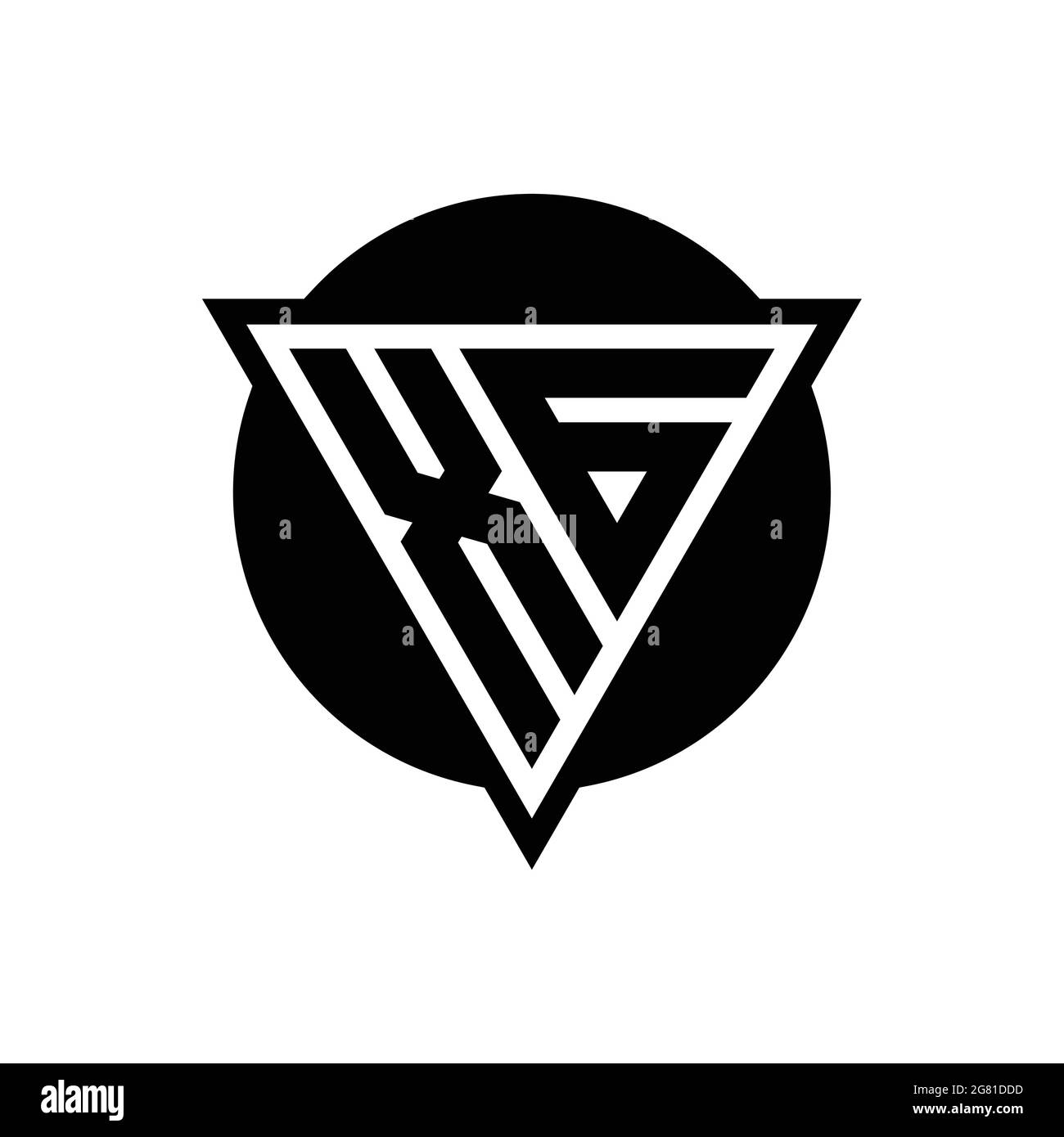 XG logo with negative space triangle and circle shape design template ...
