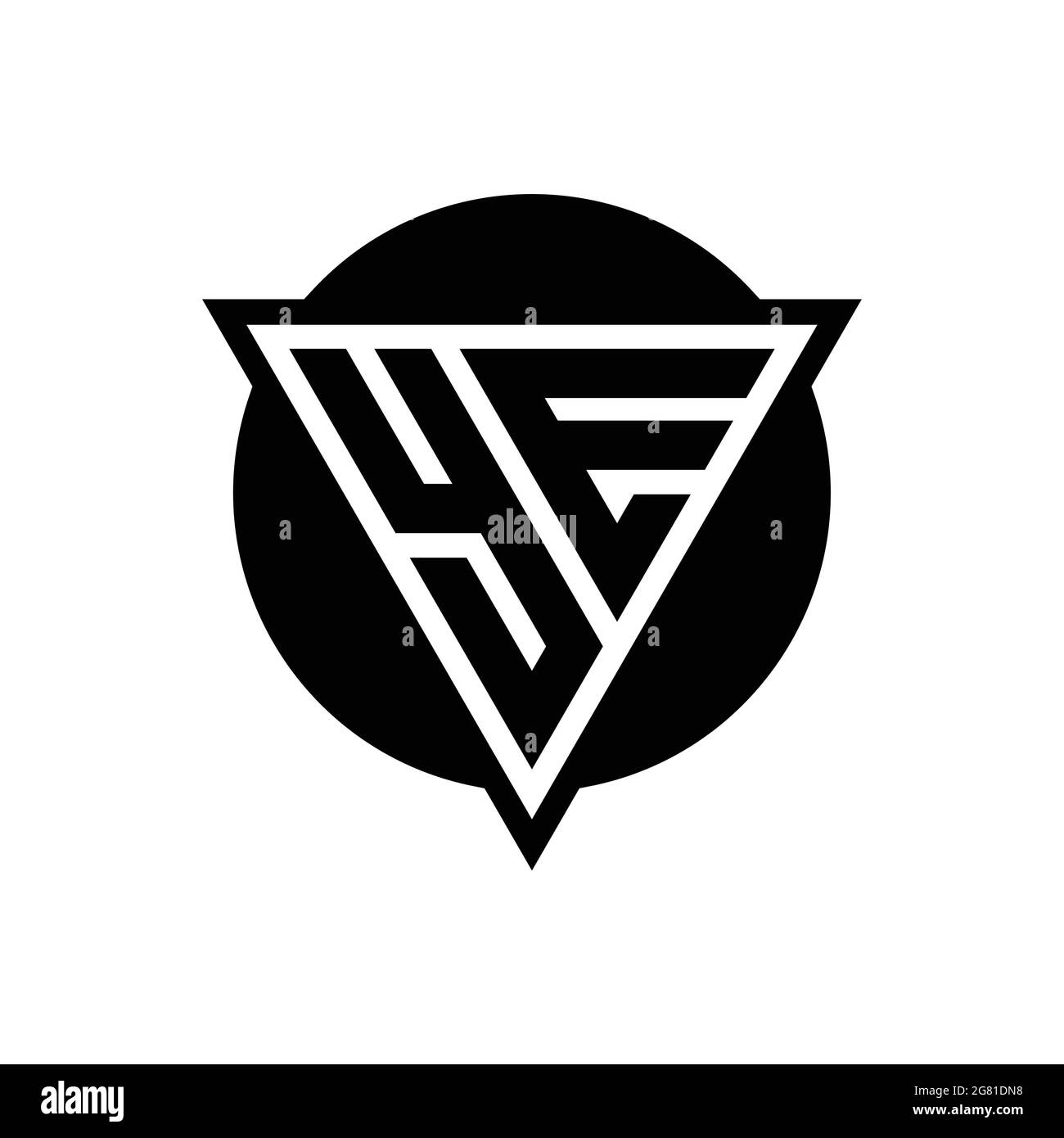 YE logo with negative space triangle and circle shape design template ...
