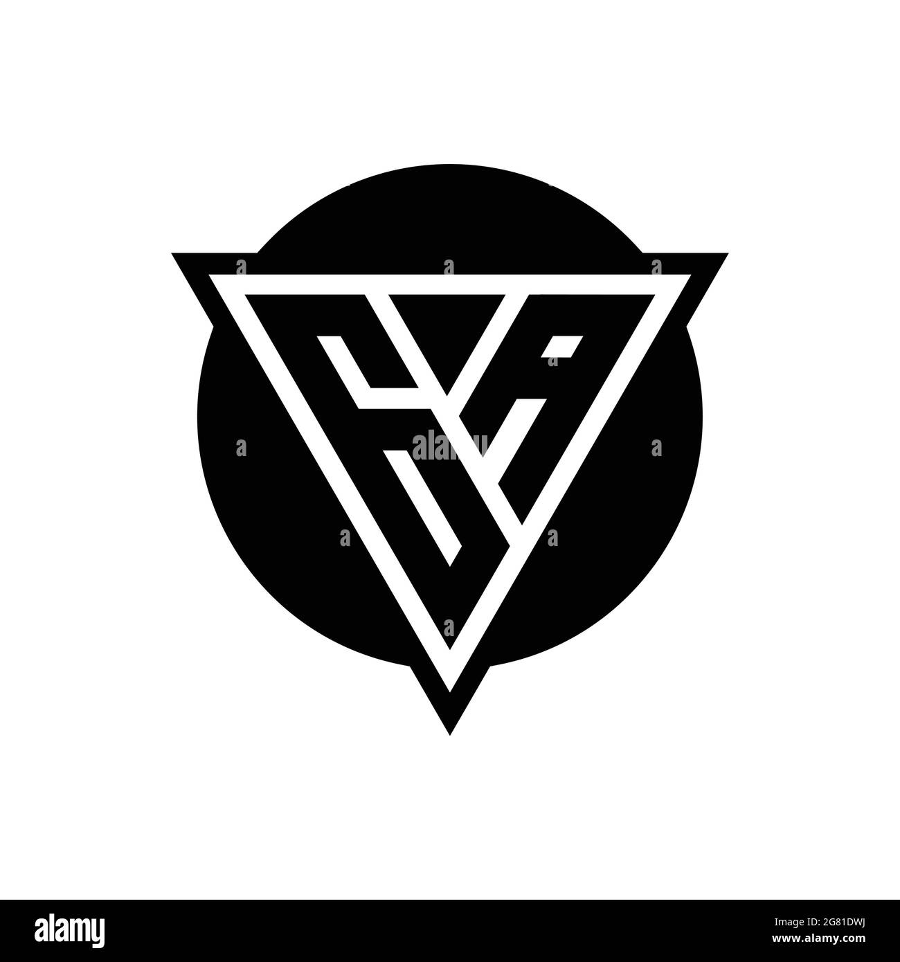 GA logo with negative space triangle and circle shape design template ...