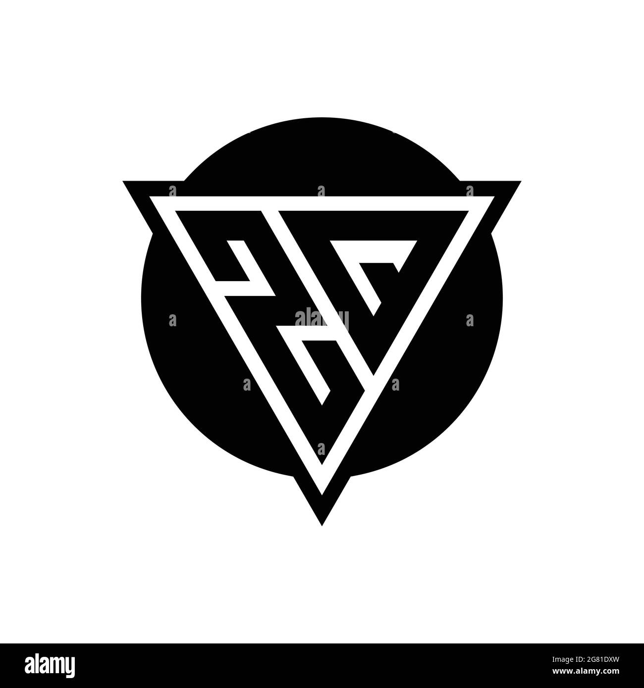 ZQ logo with negative space triangle and circle shape design template ...