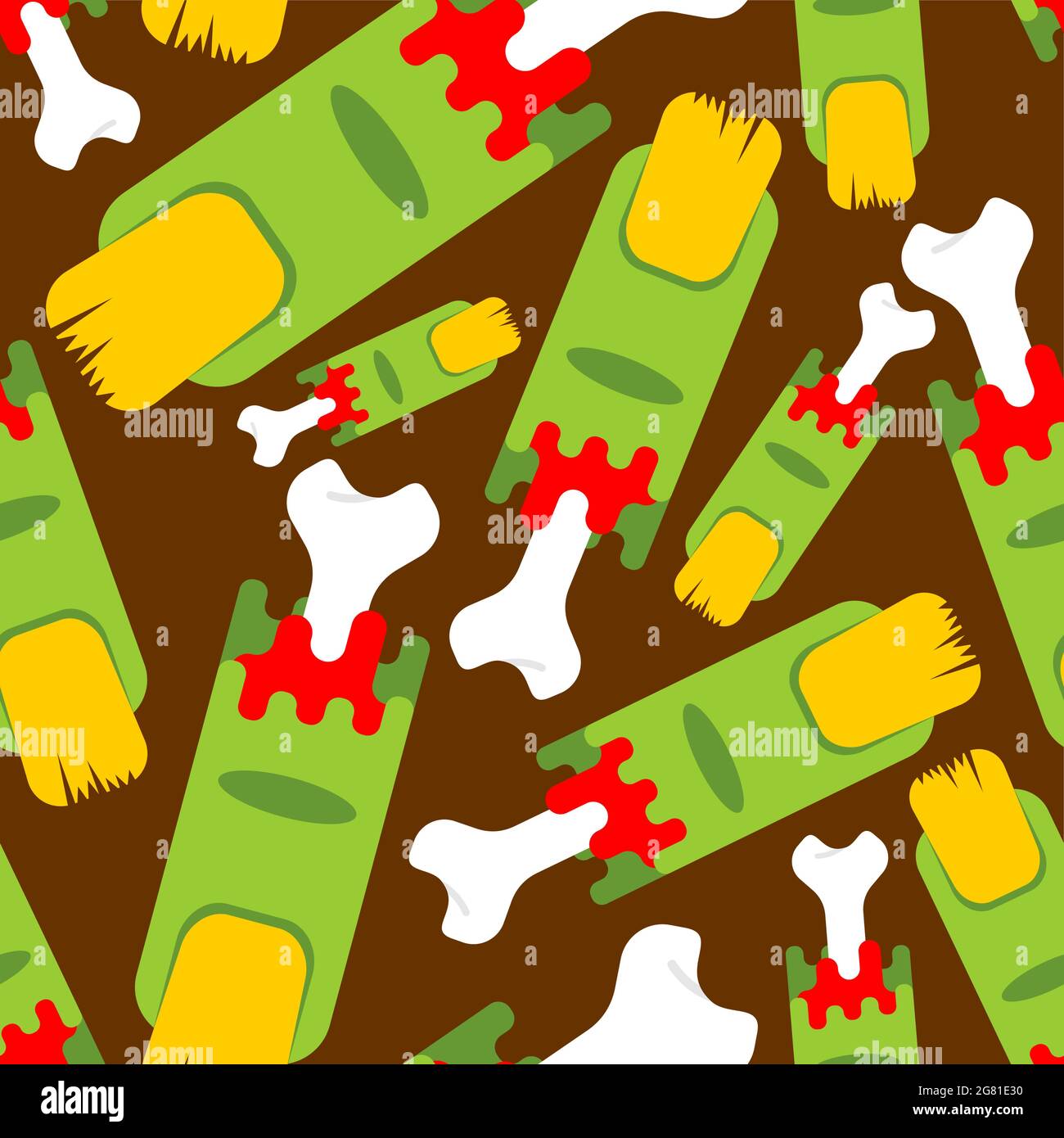Zombie finger pattern seamless. Green finger and bone background Stock ...