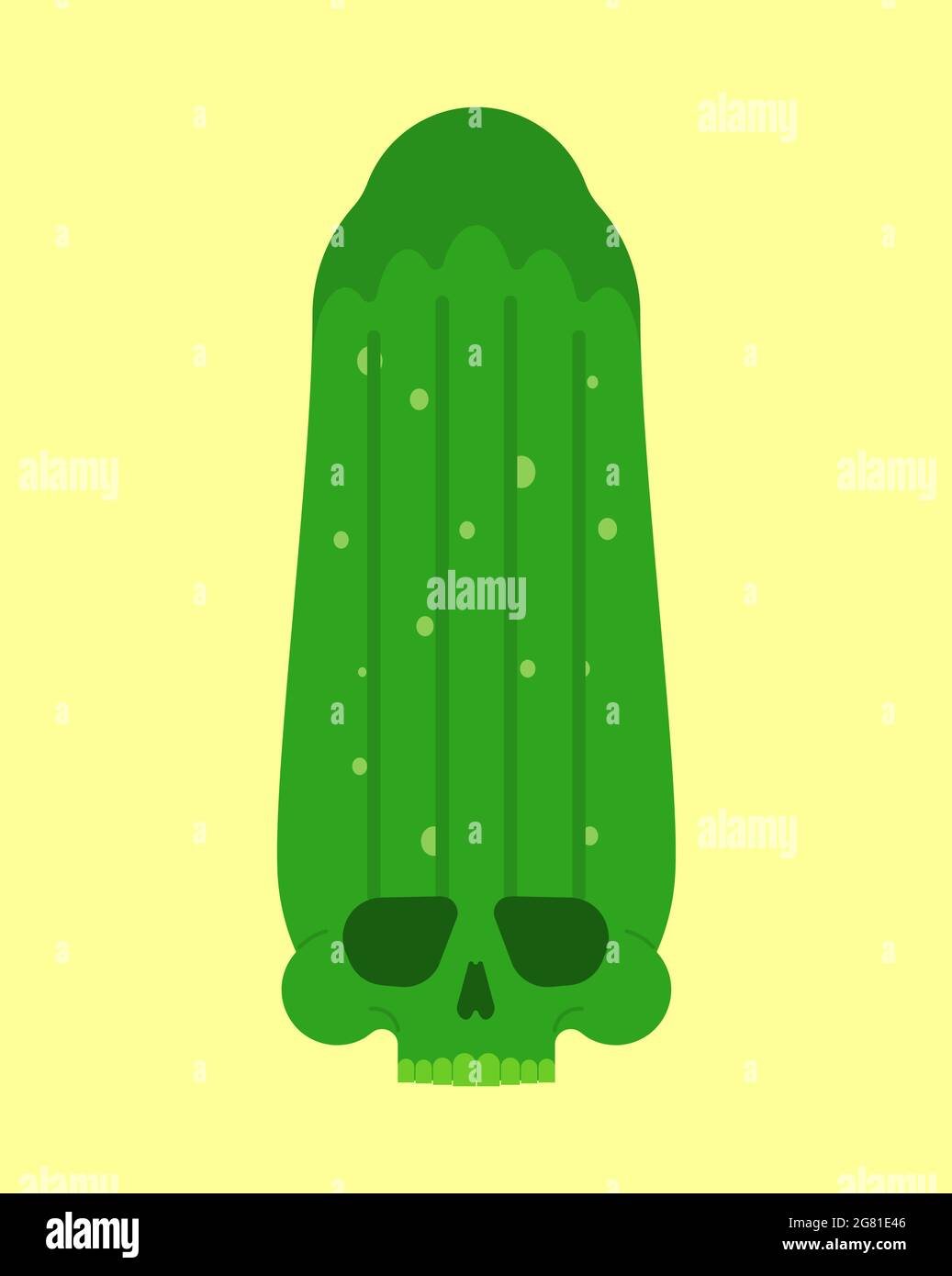 Skull Cucumber isolated. Deadly scary vegetable. vector illustration ...