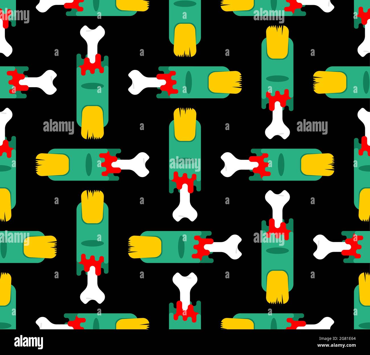 Zombie finger pattern seamless. Green finger and bone background Stock ...