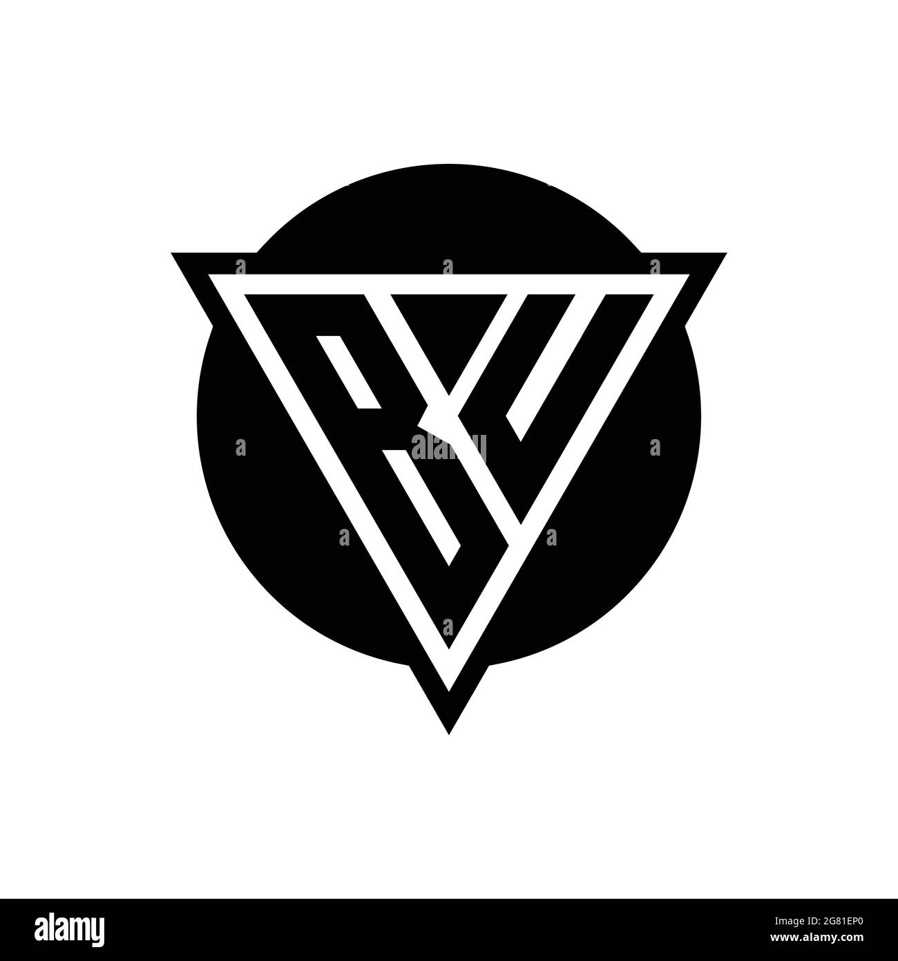 BU logo with negative space triangle and circle shape design template ...