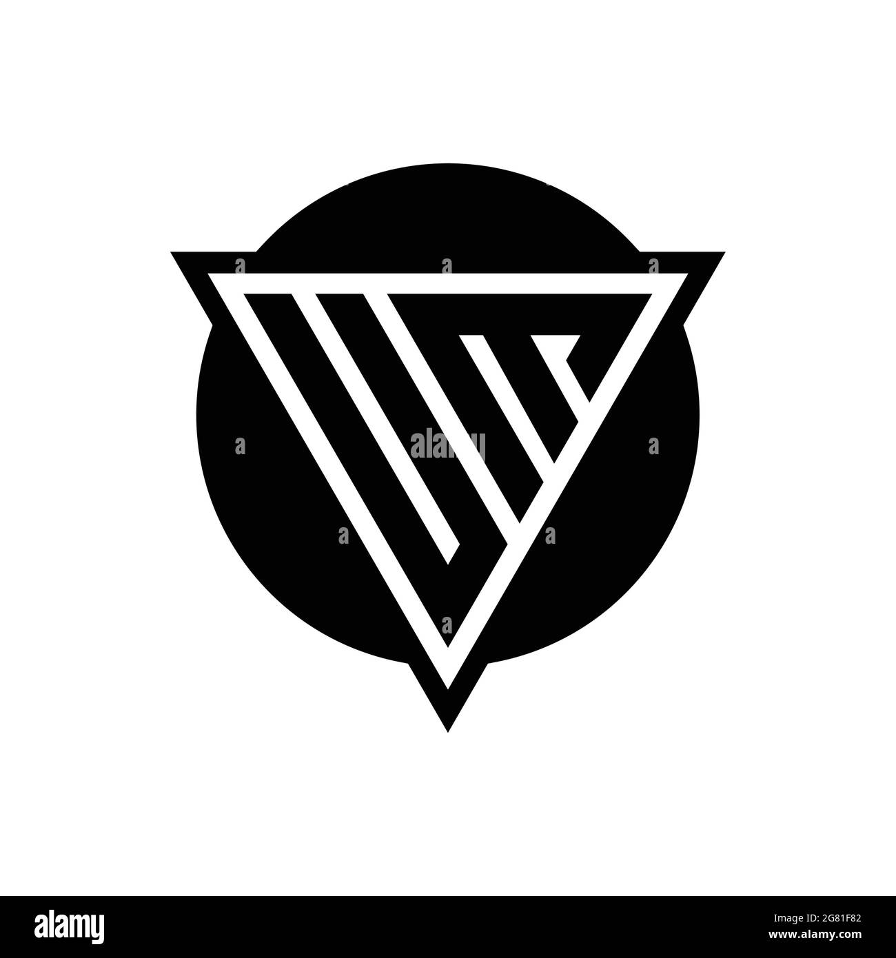UM logo with negative space triangle and circle shape design template ...