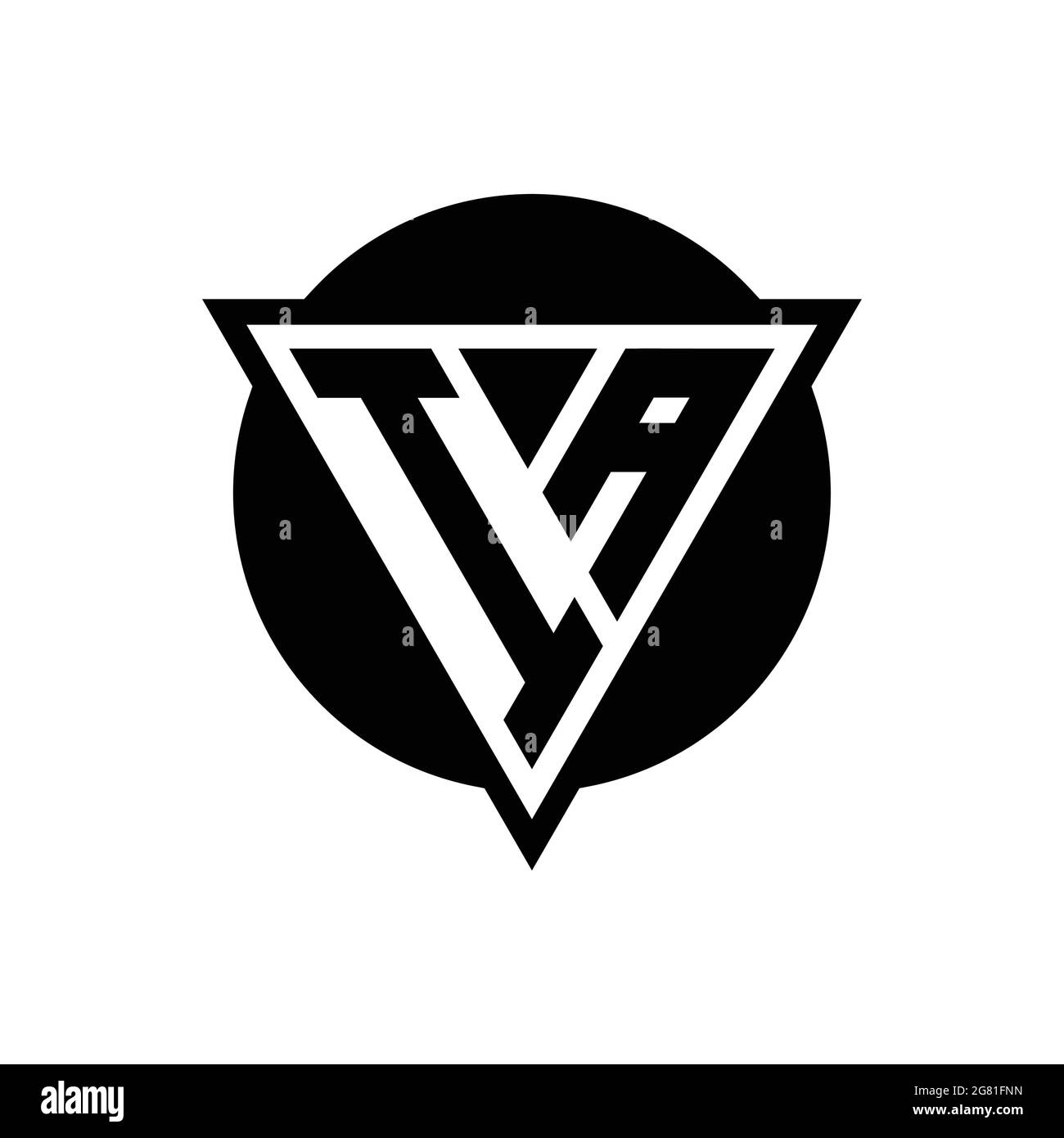 IA logo with negative space triangle and circle shape design template ...