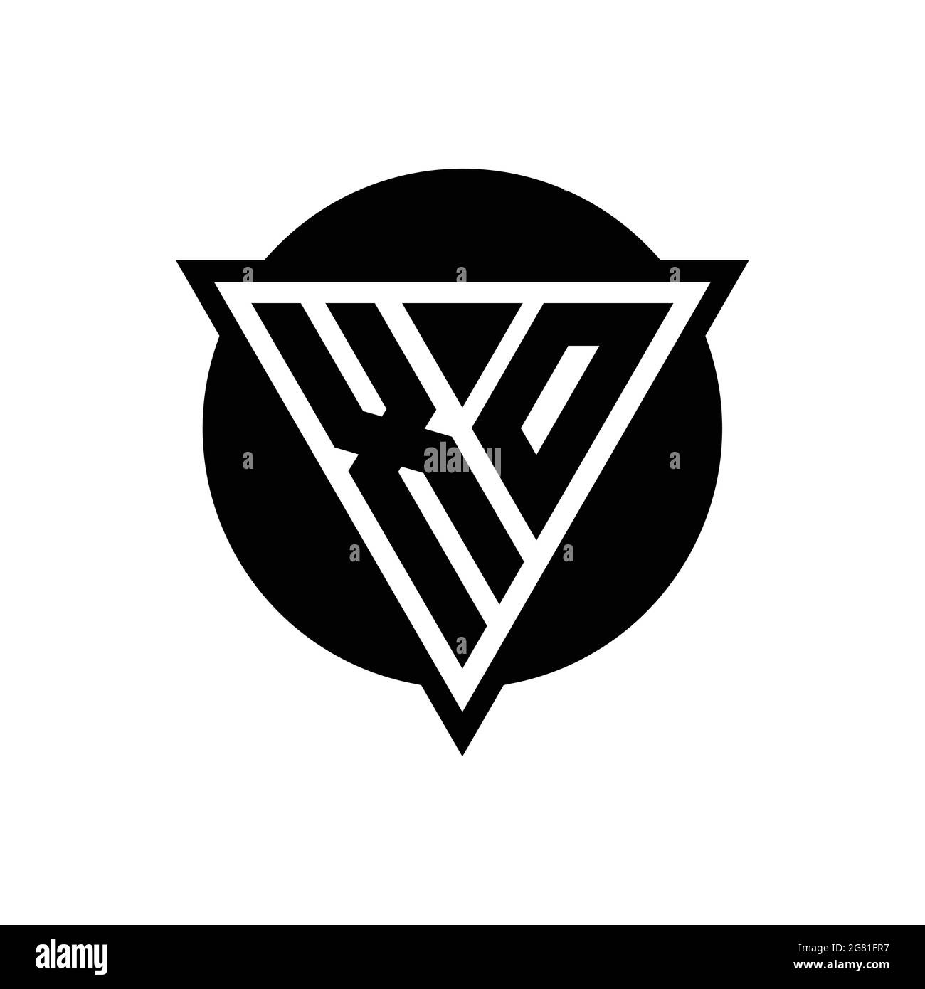 XO logo with negative space triangle and circle shape design template ...