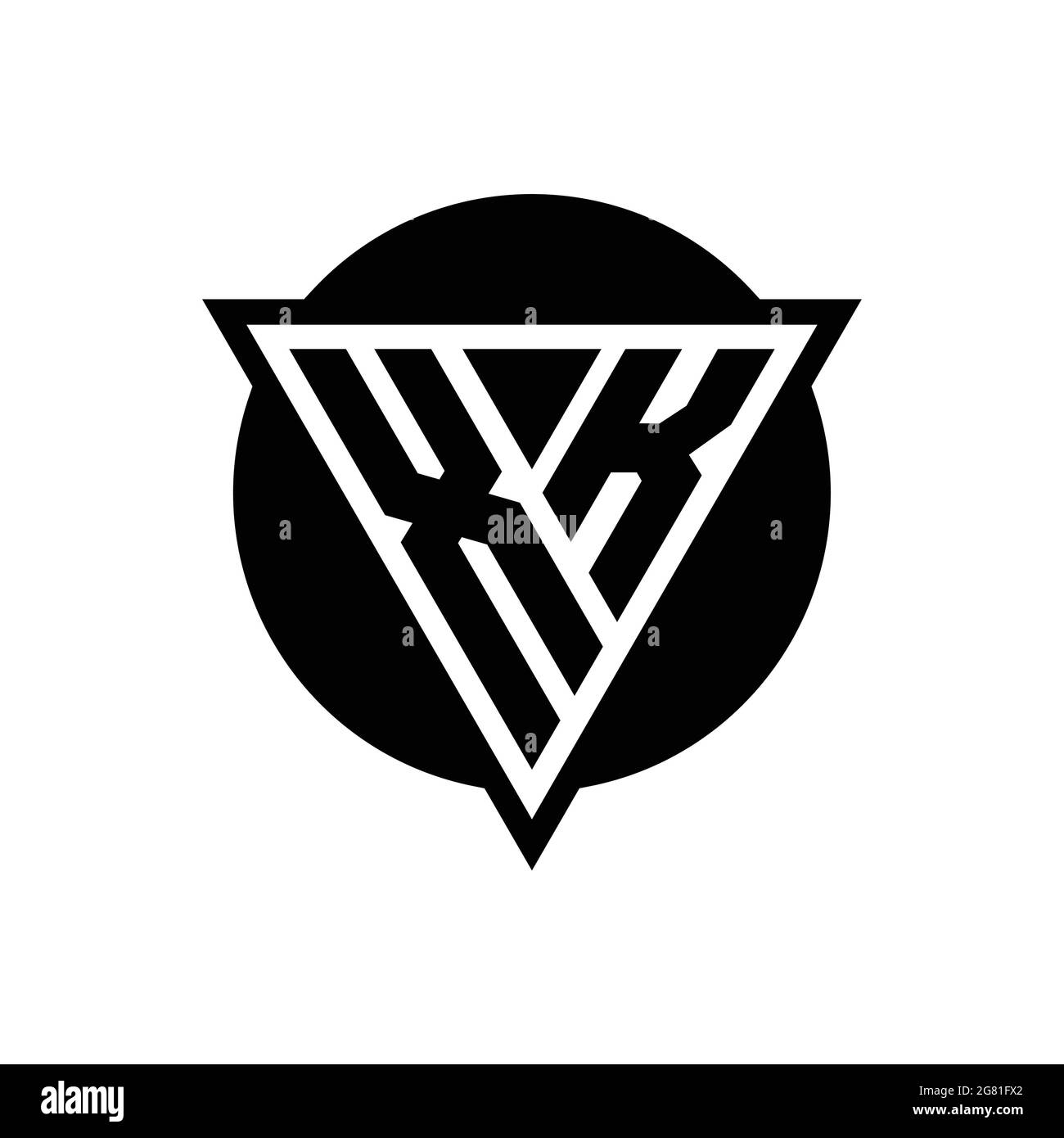 XK logo with negative space triangle and circle shape design template ...