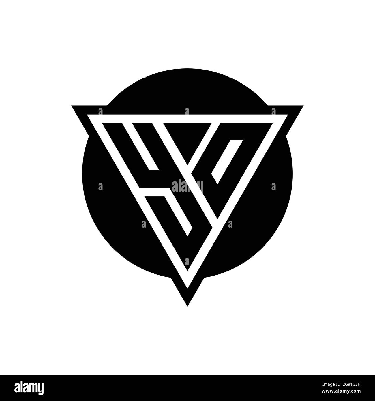 YO logo with negative space triangle and circle shape design template ...