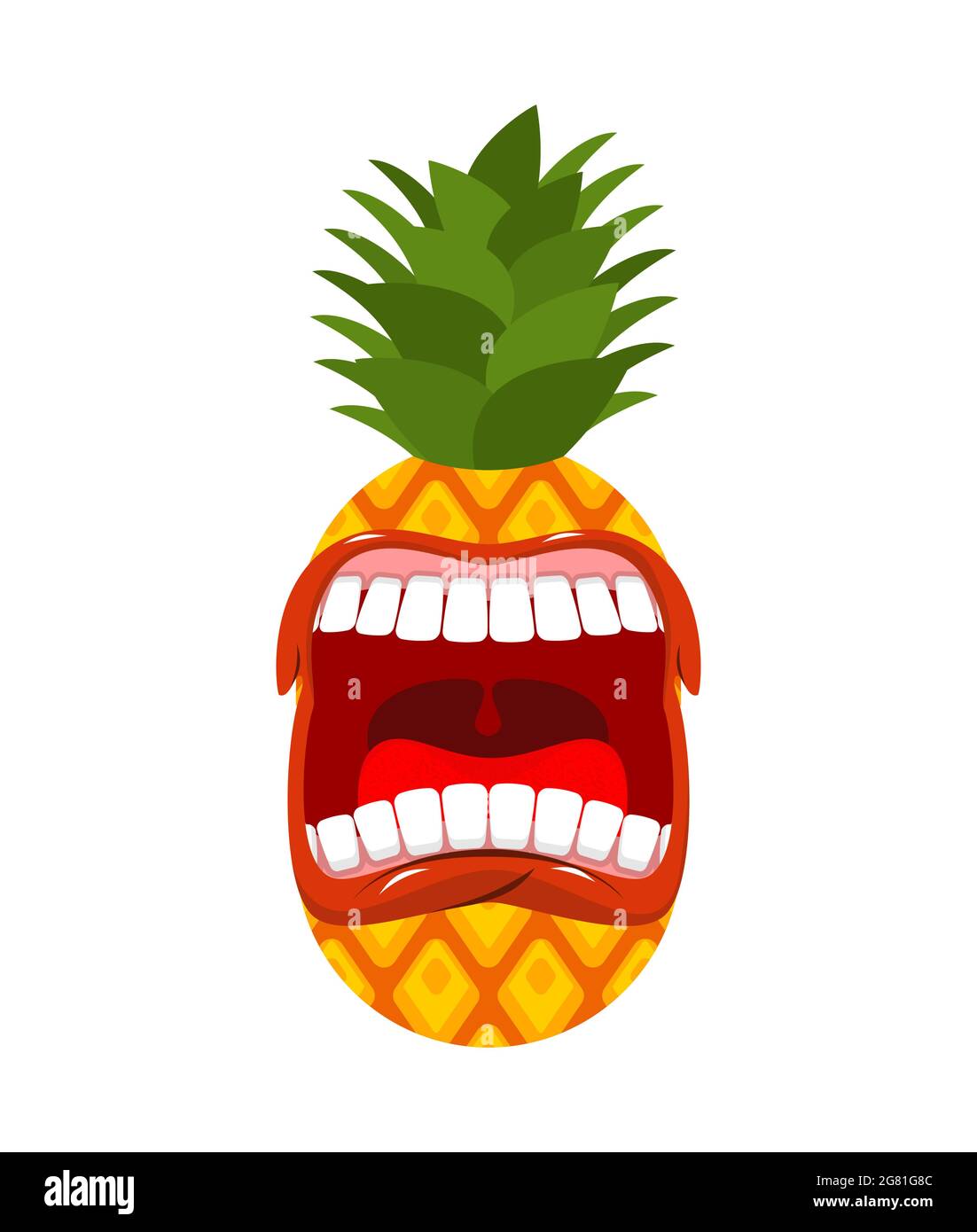 Angry pineapple screams isolated. Evil fruit vector illustration Stock ...