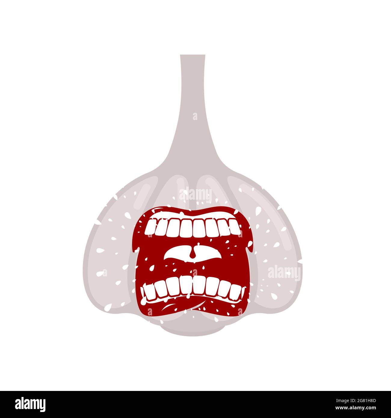 Angry garlic screams isolated. Spicy garlic. vector illustration Stock ...