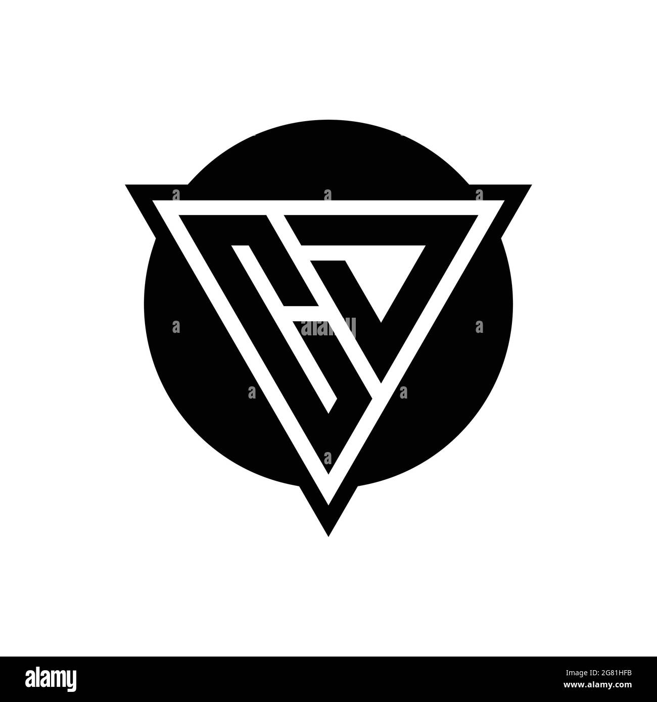 CD logo with negative space triangle and circle shape design template ...