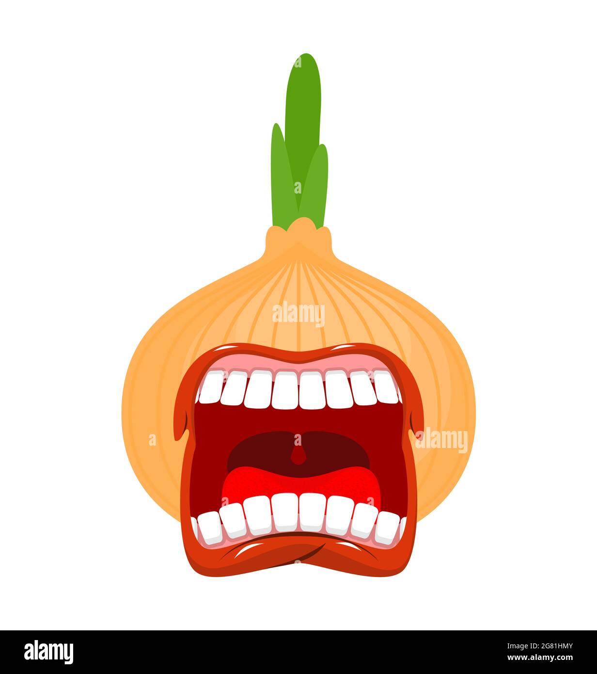 Angry onion screams isolated. Spicy onion. vector illustration Stock ...