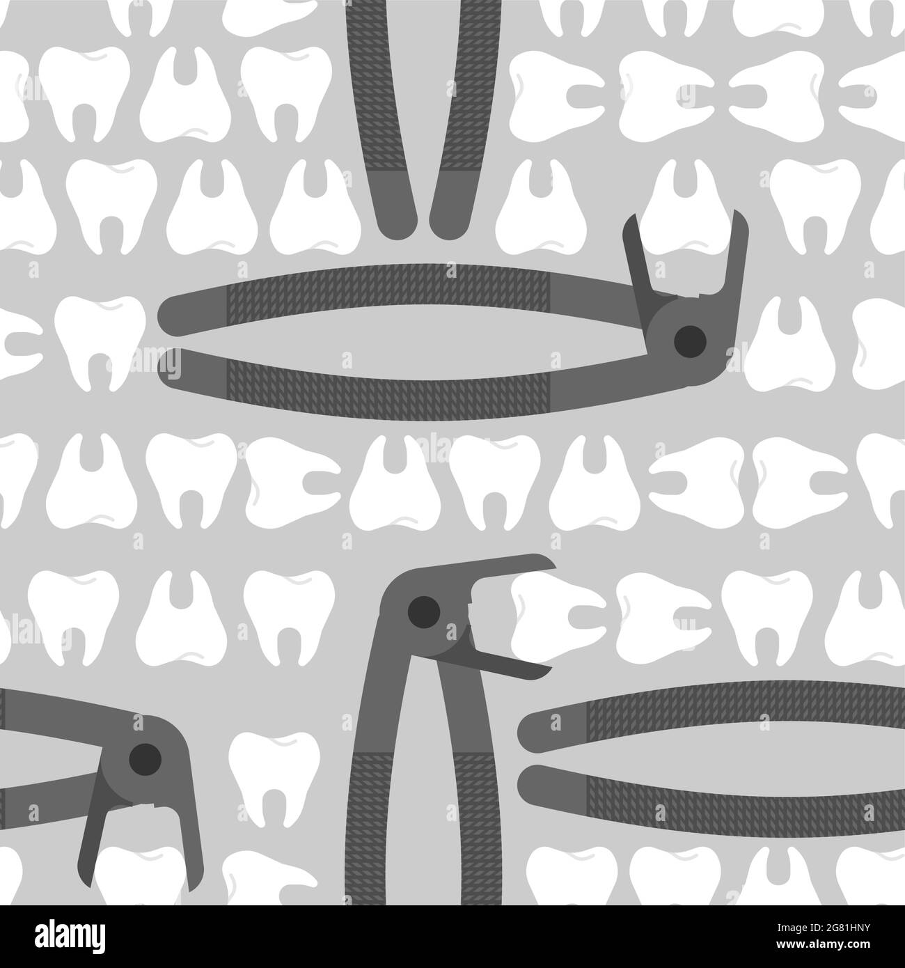 Teeth forceps and teeth pattern seamless. Dentist tool for pulling ...