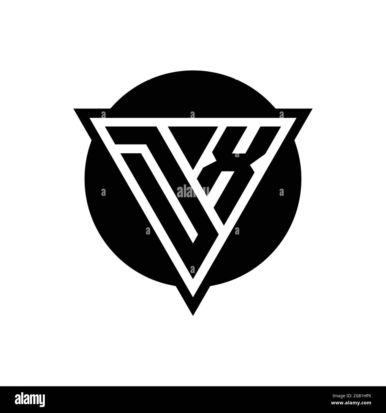 DX logo with negative space triangle and circle shape design template ...