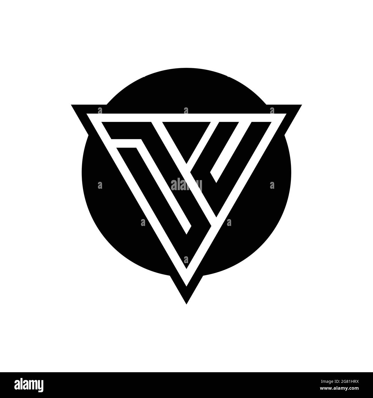 DU logo with negative space triangle and circle shape design template ...