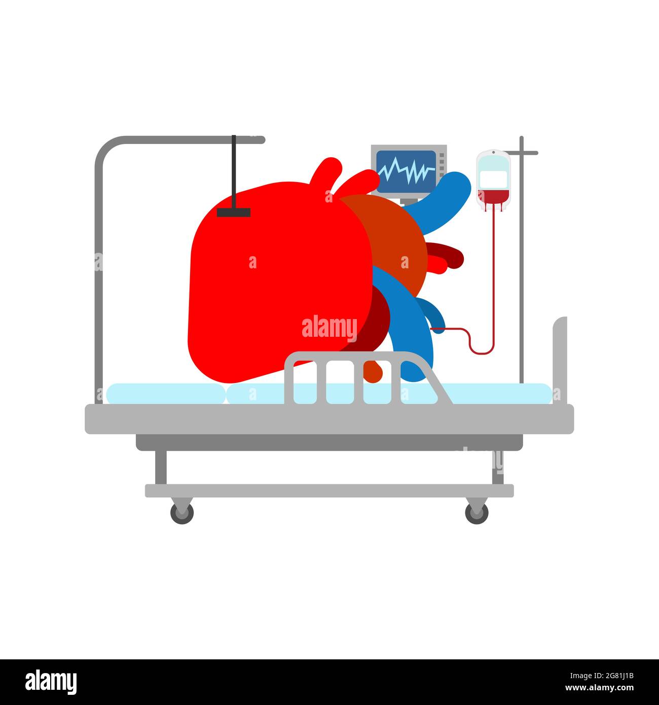 Heart attack man bed Stock Vector Images - Alamy