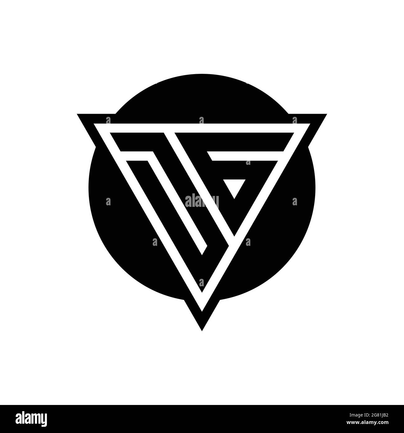 DG logo with negative space triangle and circle shape design template ...
